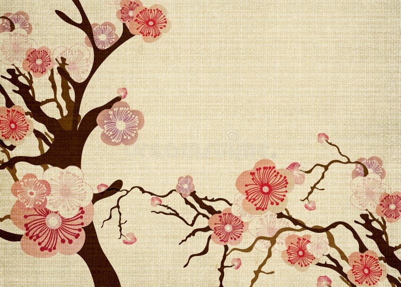 Retro cherry blossom stock illustration. Illustration of fancy - 11552710