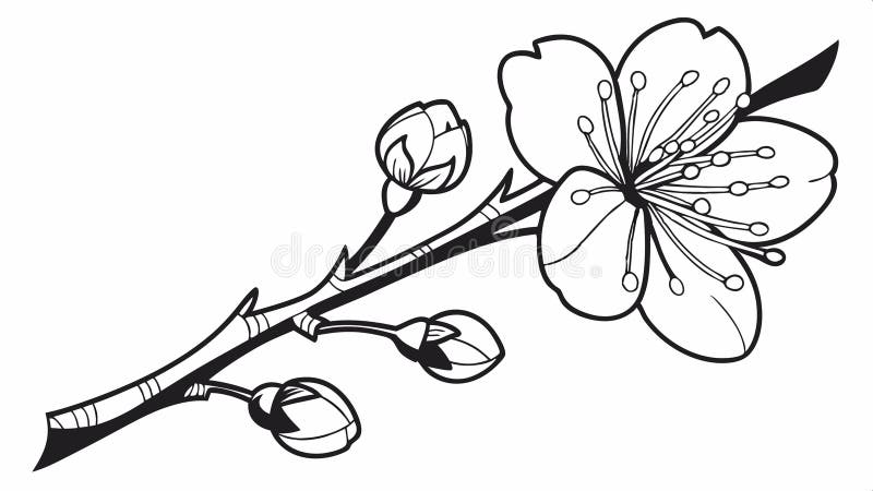 Cherry Blossom Branch Corner, Elegant Spring Floral Frame Vector Design ...
