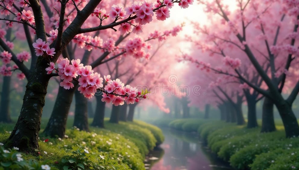 Cherry Blossom Branches Tangled in the Underbrush, Forest, Foliage ...