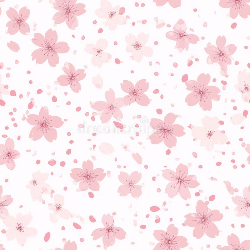 A Cherry Blossom Easter Pattern with Delicate Pink Flowers Falling Like ...