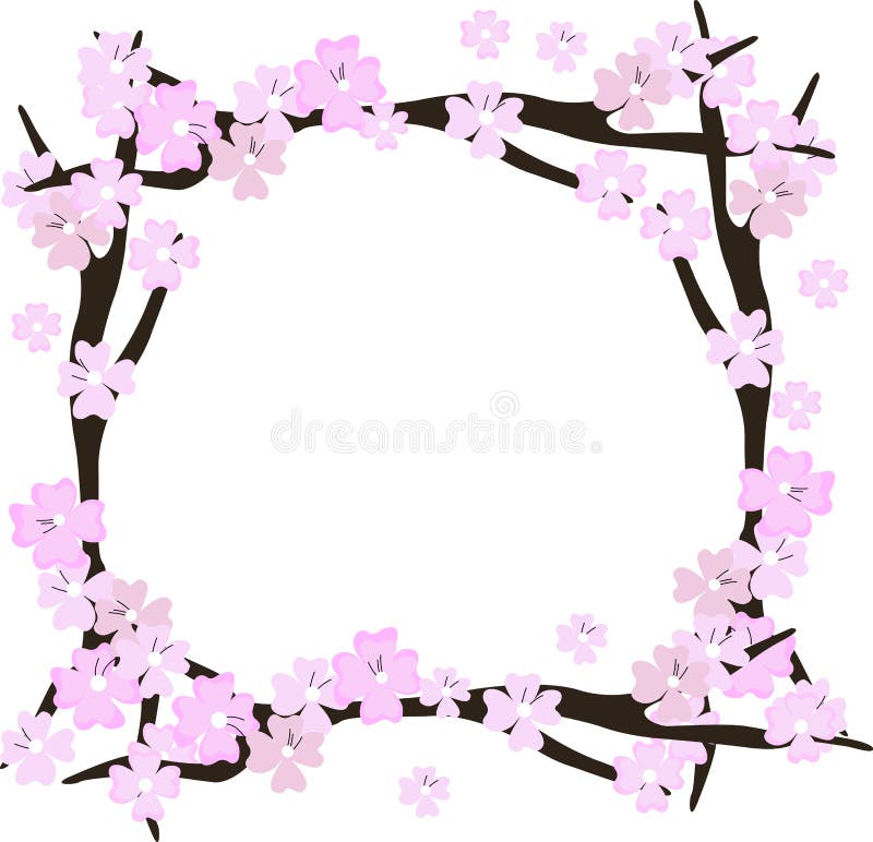 Cherry Blossom Flowers Frame. Sakura Pink Flowers Frame Stock ... Cherry Blossom Flowers Frame. Sakura Pink Flowers Frame Stock ...