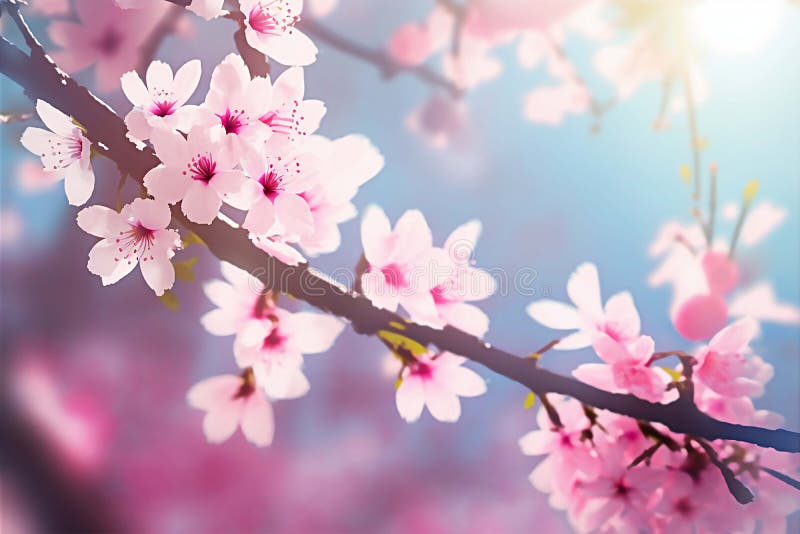 Cherry Blossom Generated by Ai Stock Illustration - Illustration of ...