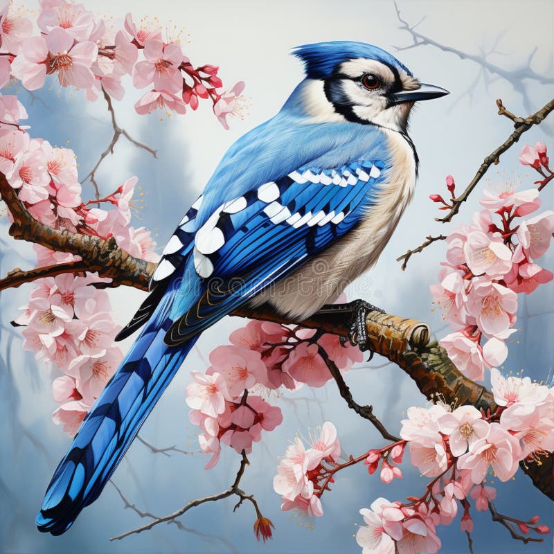 A Cherry Blossom Sits on a Bluesy Tree Limb in Spring in Indiana Stock ...