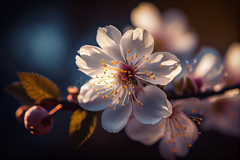 Cherry Blossom in Spring, Close-up with Shallow Depth of Field ...