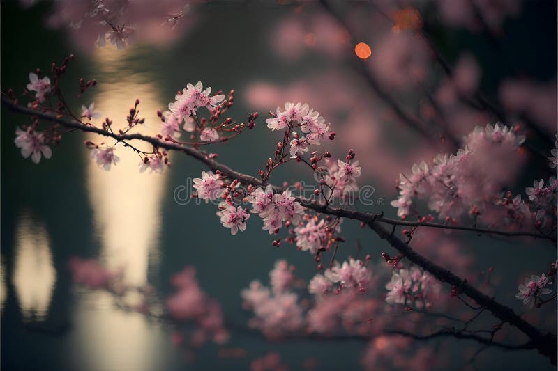 Cherry Blossom in Spring, Retro Vintage Style, Soft Focus Stock ...