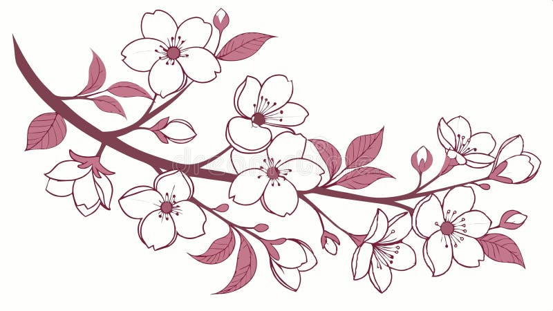 Cherry Blossom Tile, Floral Pattern for Decorative Interiors. Vector ...