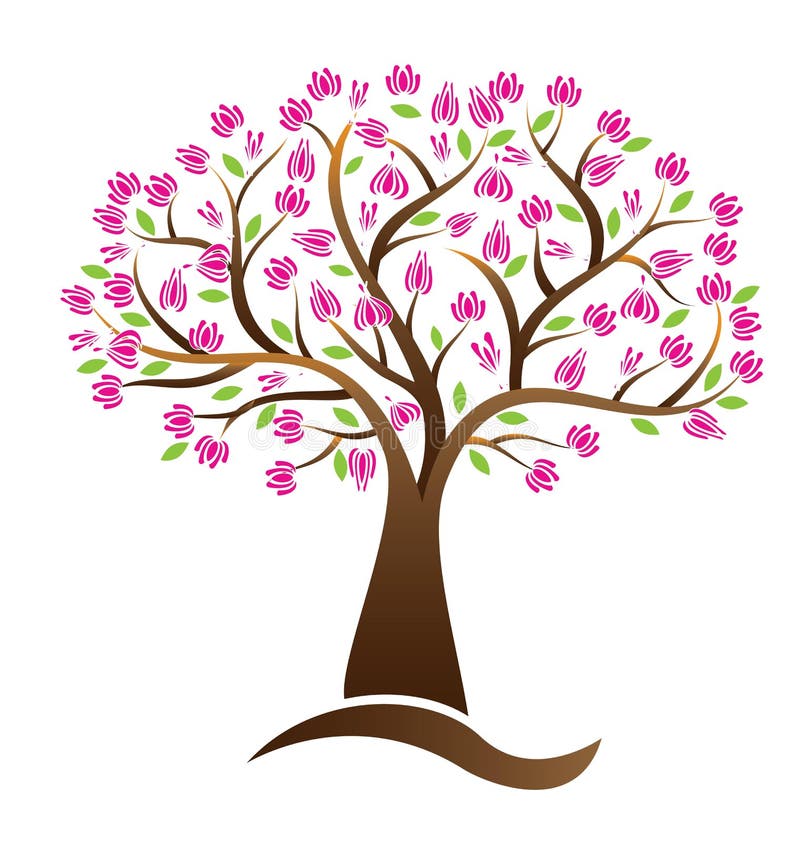 Cherry Blossom Tree Vector Logo Image Stock Vector - Illustration of ...