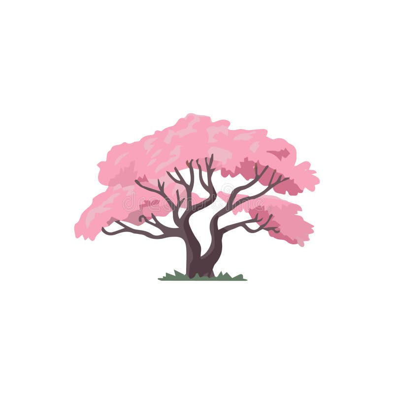 Cherry Blossom Tree Vectors Stock Vector - Illustration of sparrow ...