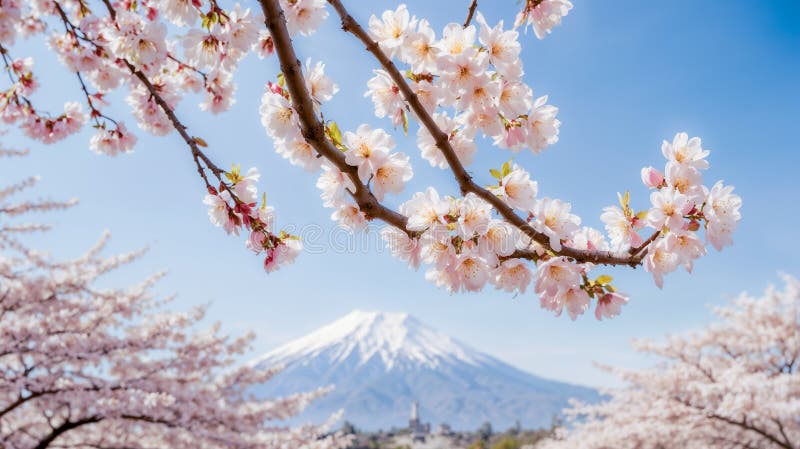 Cherry Blossom Trees Line a Peaceful Pathway Along a Serene Waterway ...