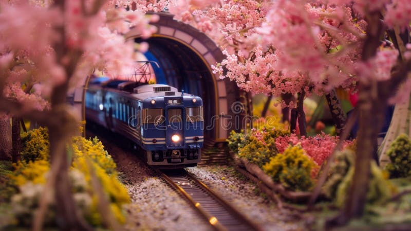 The Cherry Blossoms Creating a Natural Archway for the Train To Pass ...