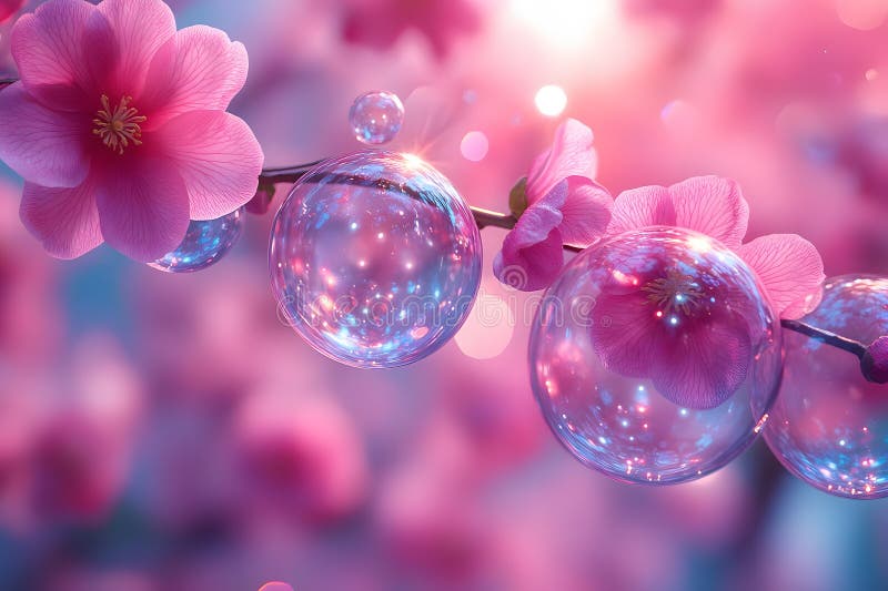 Magical Cherry Blossom Bokeh with Sparkling Bubbles - Spring ...