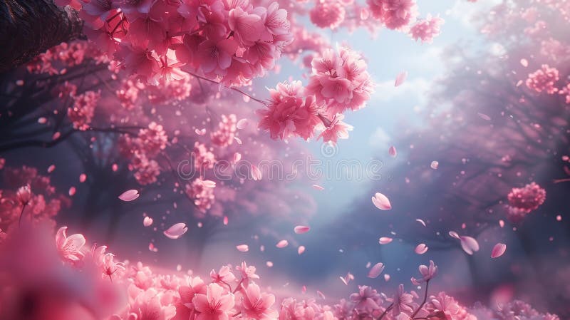 Dreamy Cherry Blossoms Adrift in Ethereal Spring Light Stock Photo ...