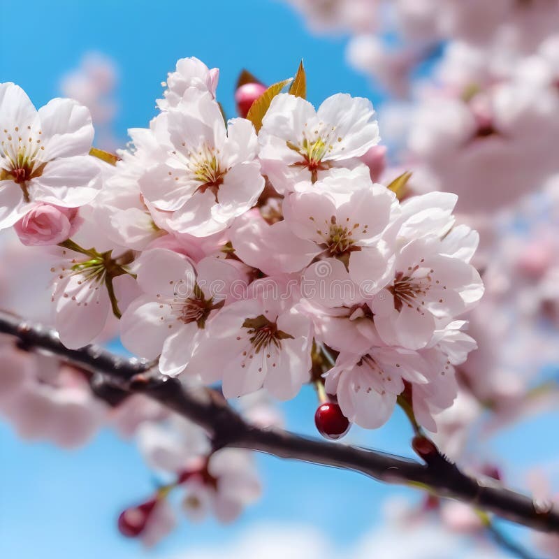 Cherry Blossoms in the Spring Season. AI-Generated Stock Illustration ...
