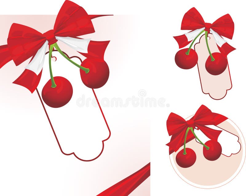Cherry with bow stock vector. Illustration of isolated - 21760199