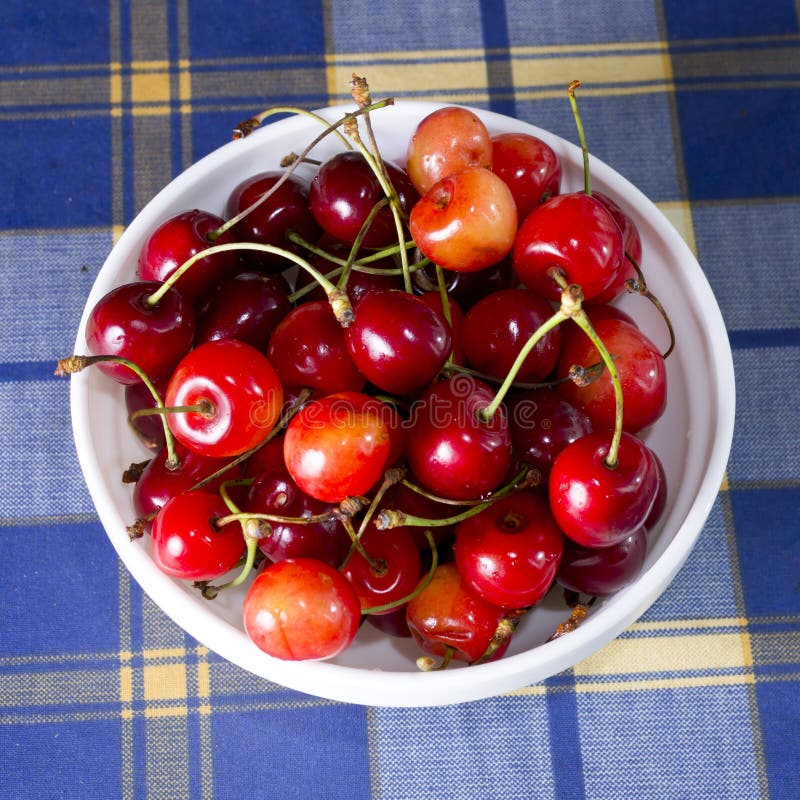 Cherry in bowl stock image. Image of dish, heap, healthy - 32580667
