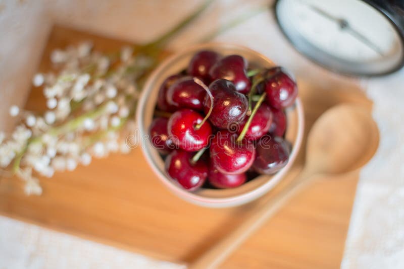 Cherry in bowl stock photo. Image of cherry, food, plate - 57324454