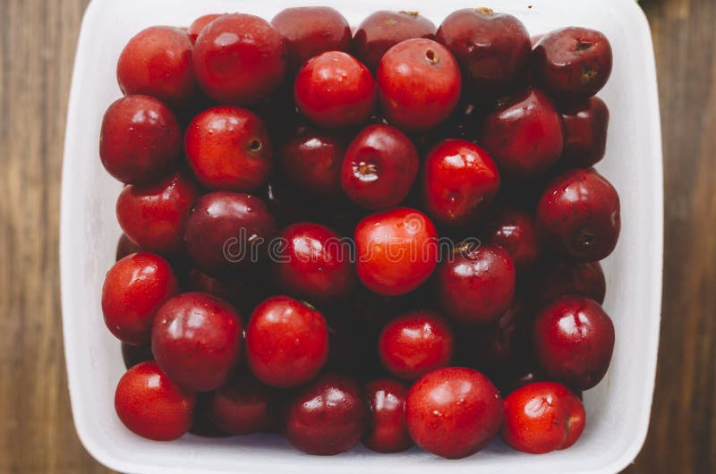 Cherry in Box stock image. Image of breakfast, rural - 82239621