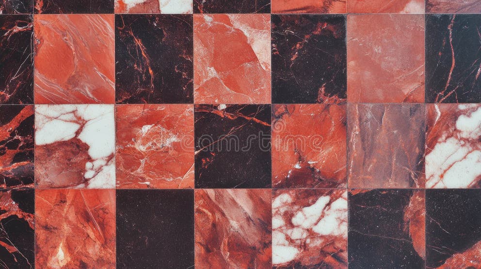 Cherry and Brown Marble Checkerboard Texture for Design and Decor ...