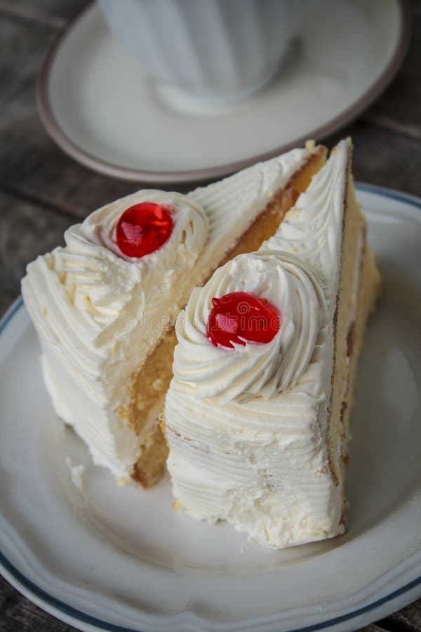 Cherry on cake slice stock photo. Image of cake, decoration - 42104948