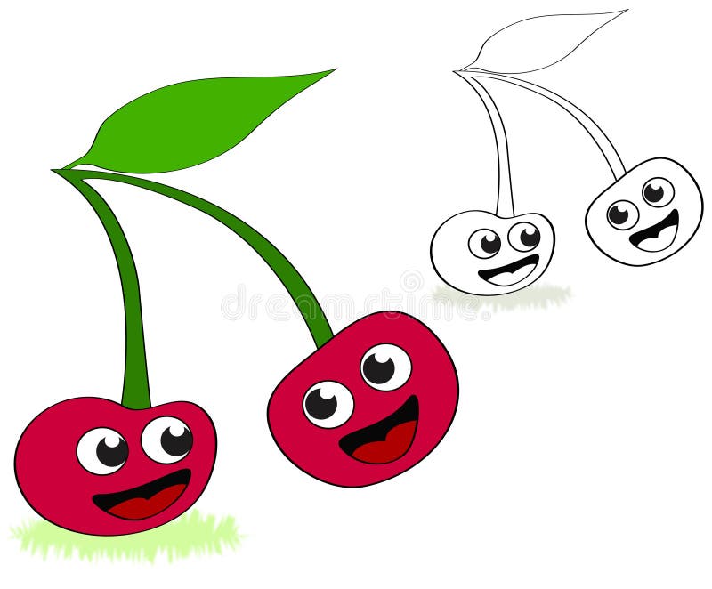 Cherry cartoon stock illustration. Illustration of children - 13212053