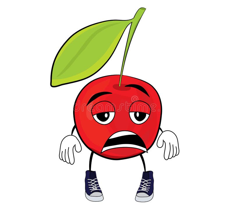 Cherry cartoon character stock illustration. Illustration of cheerful ...