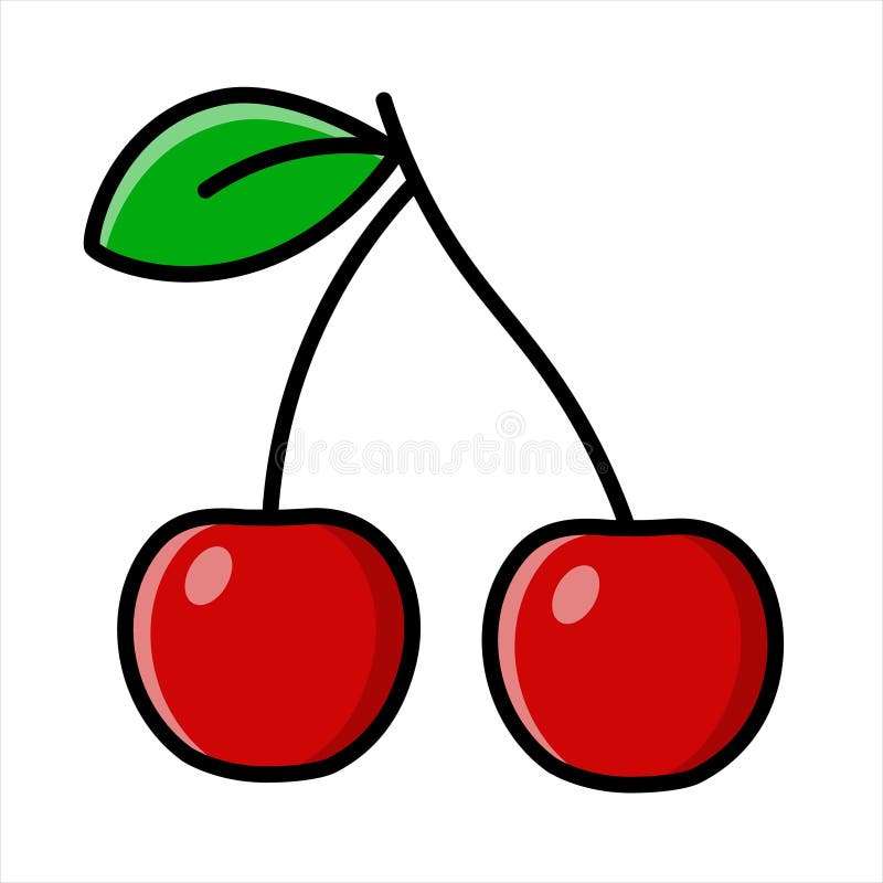 Cherry cartoon icon stock vector. Illustration of label - 245534008