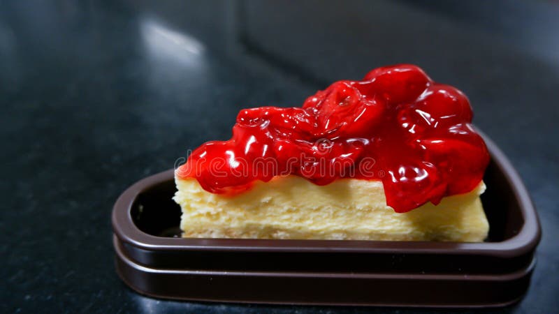 Cherry Cheese Cake Top Filling Stock Image - Image of sugar, cherry ...
