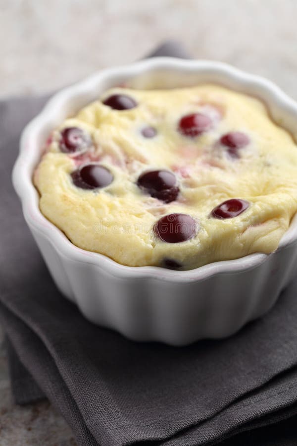 Clafoutis with sour cherry stock photo. Image of green - 22064746