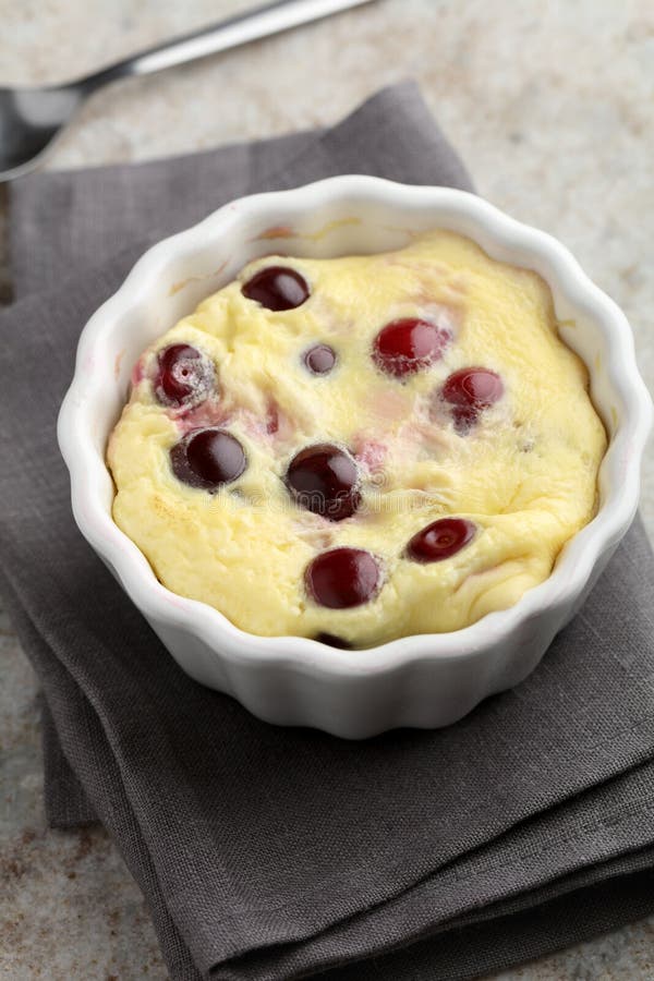 Clafoutis with sour cherry stock photo. Image of green - 22064746