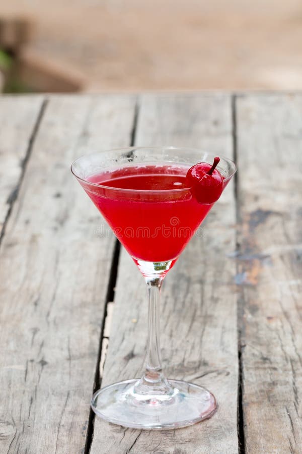 Cherry Cocktail In Martini Glass Stock Image Image Of Cocktail