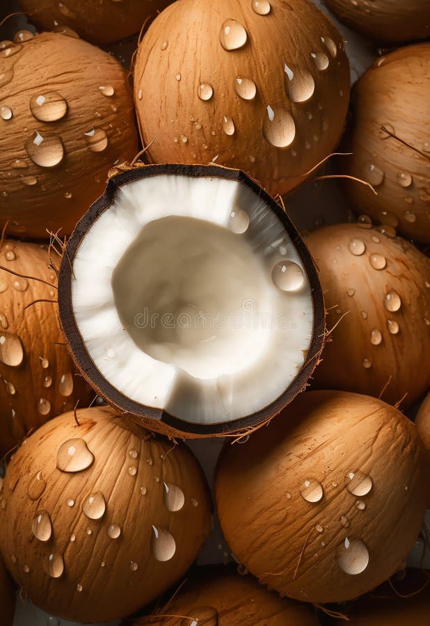 Cherry Coconuts Isolated on White Background. Fresh Cherry Coconuts ...