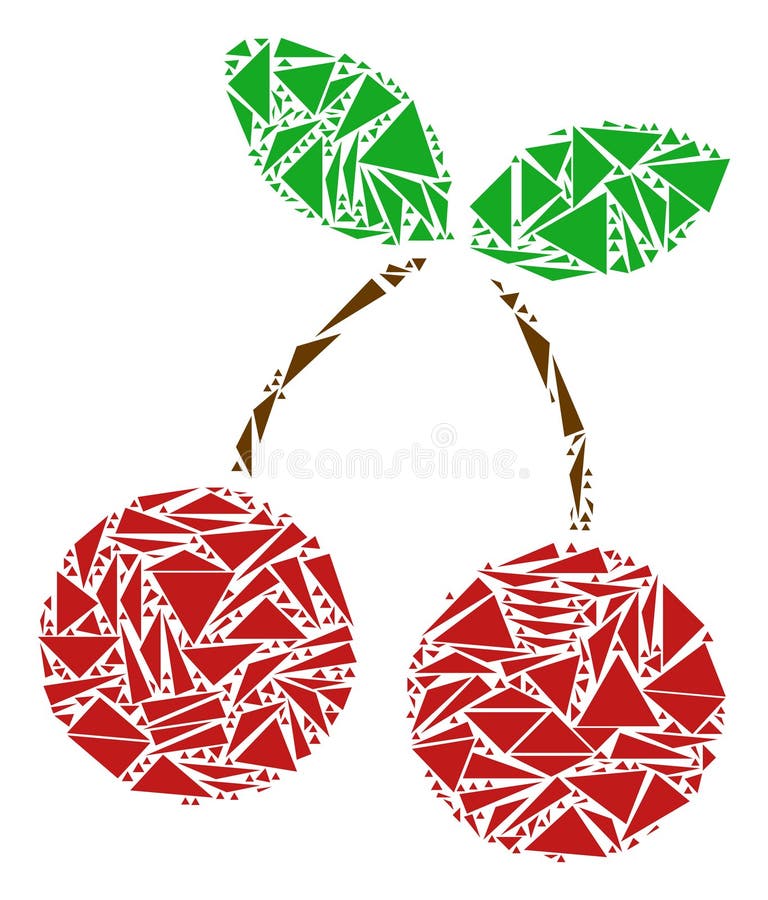 Cherry, Geometric Polygonal Fruit, Triangles, Vector Stock Vector ...