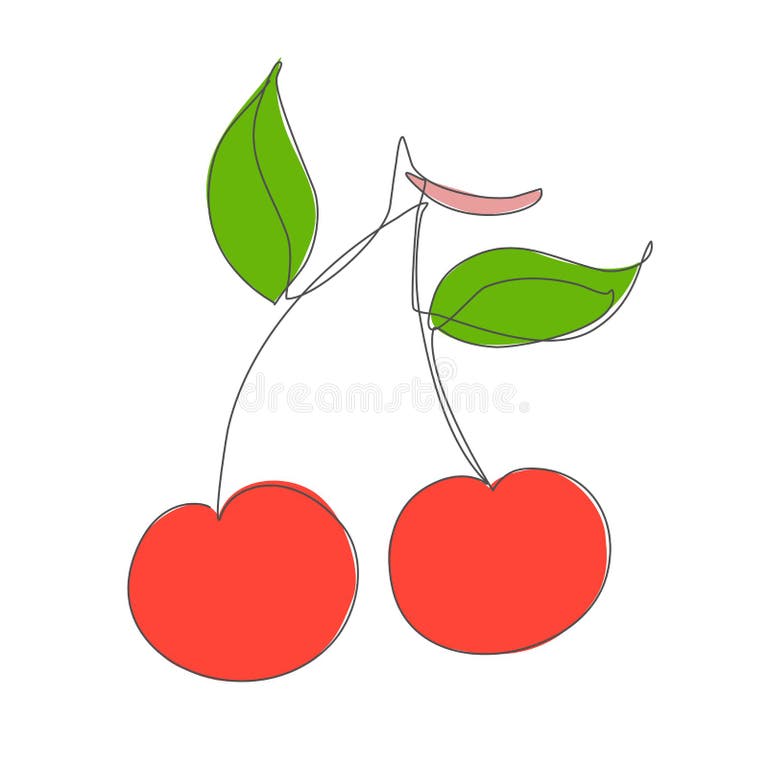 Editable Stroke Cherries Stock Illustrations – 93 Editable Stroke ...