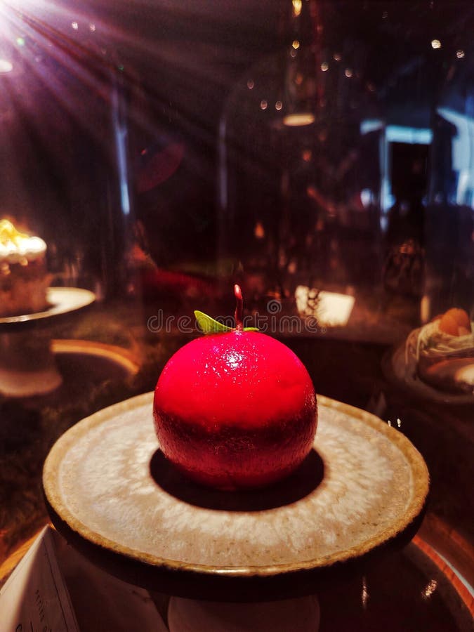 Cherry Cream and Cherry Mousse Cake Stock Image - Image of table, tasty ...