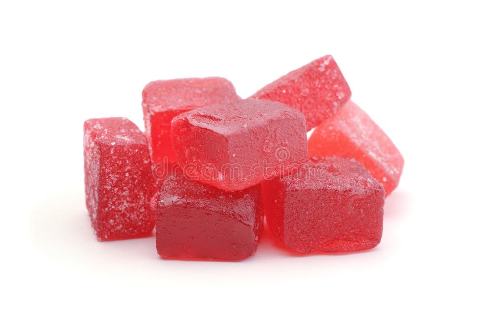 Cherry Cubes Isolated on White Stock Image - Image of cherry, juicy ...