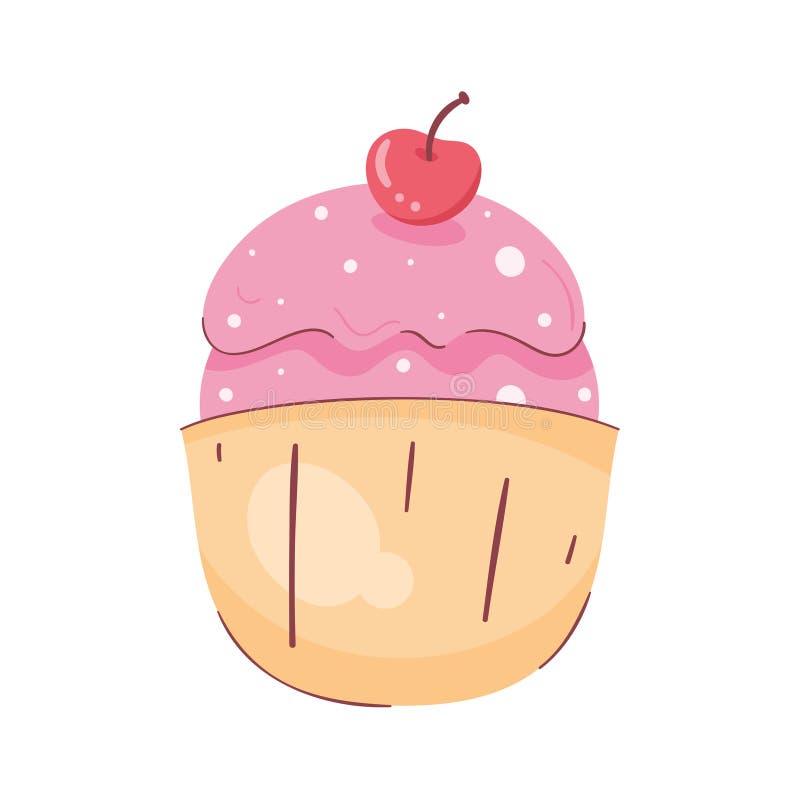 Cherry cupcake design stock illustration. Illustration of fruit - 287917742