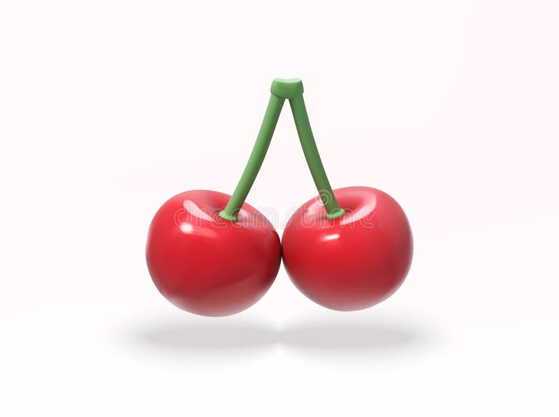 Cherry 3D Icon stock vector. Illustration of fresh, symbol - 375598996
