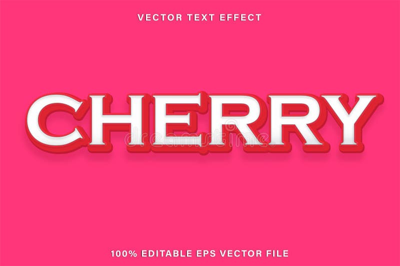 Cherry 3d Text Effect Editable Text Stock Vector - Illustration of font ...