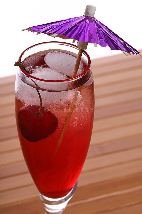 Cherry drink stock photo. Image of umbrella, drop, sweet - 5350034