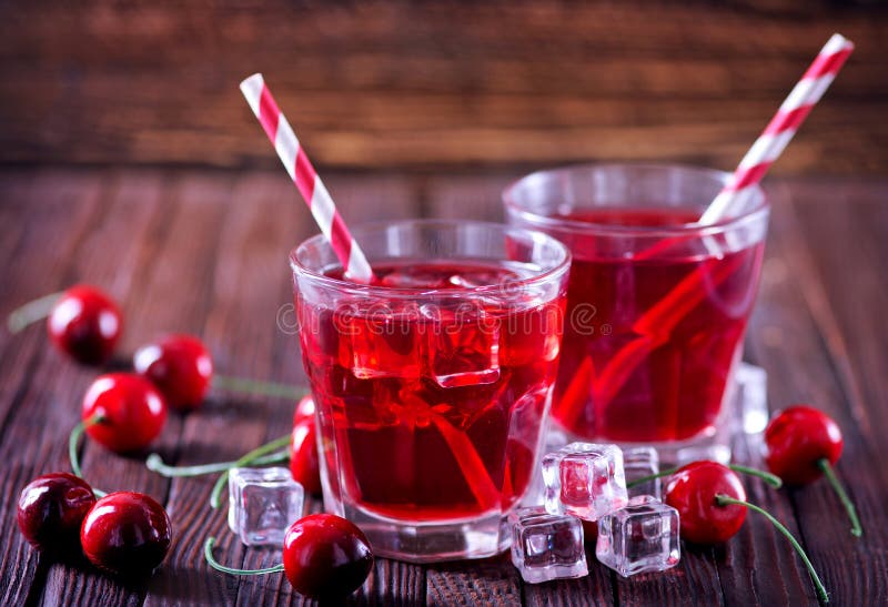 Cherry drink stock image. Image of decorative, green - 75350979
