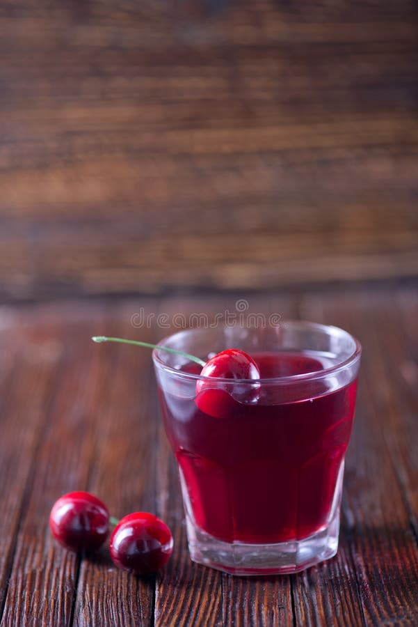 Cherry drink stock image. Image of compote, cherry, mint - 63665121