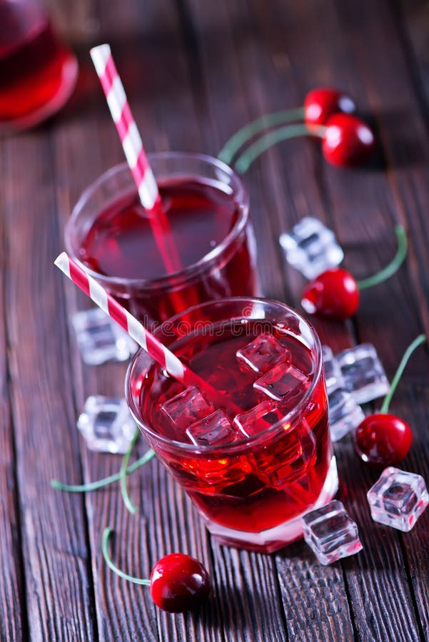 Cherry drink stock image. Image of mint, healthy, container - 78982433