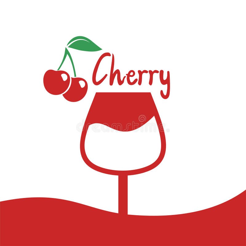 Cherry drink illustration stock vector. Illustration of water - 141252977
