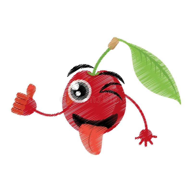 Cherry Expressions Silly Face Stock Illustration - Illustration of ...