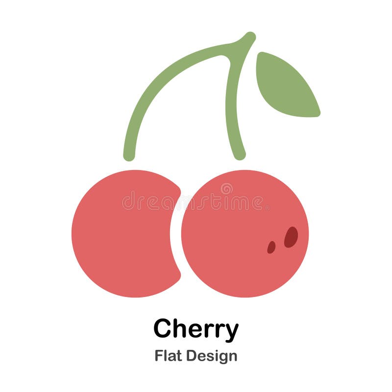 Cherry Flat Icon stock vector. Illustration of nature - 123741928