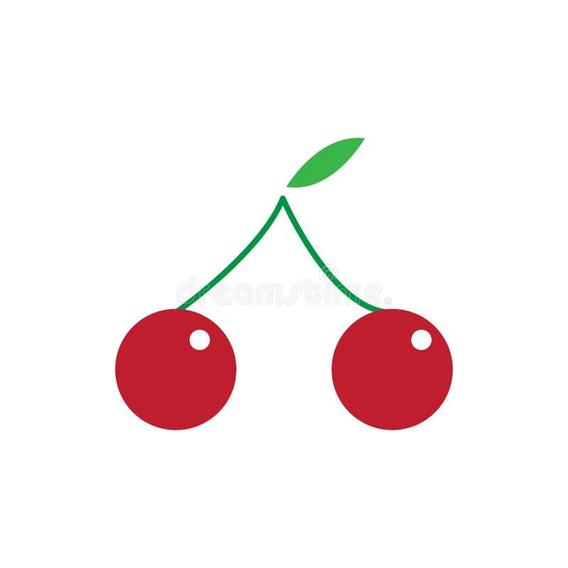 Cherry Flat Icon. Colored Vector Design Illustration Stock Vector ...