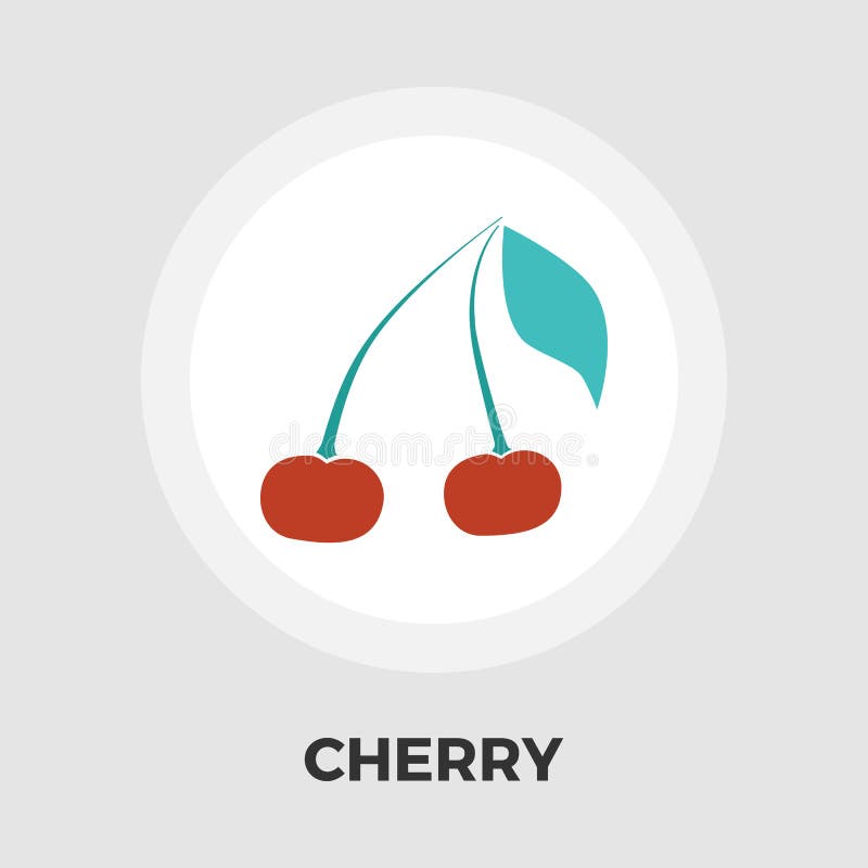 Cherry flat icon. stock vector. Illustration of sweet - 92001000
