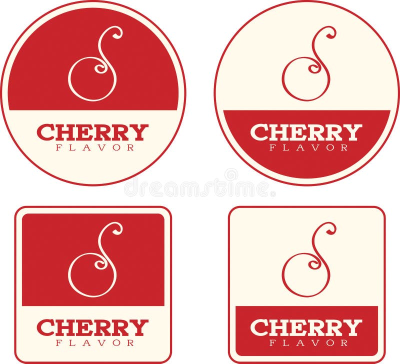 Cherry Flavor Food Labels illustration de vecteur. Illustration du ...