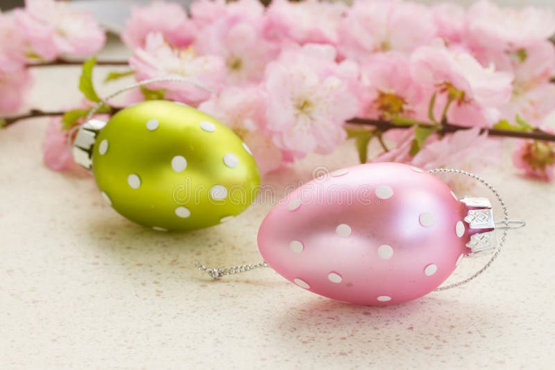Cherry Flowers with Easter Eggs Stock Image - Image of tree, leaves ...
