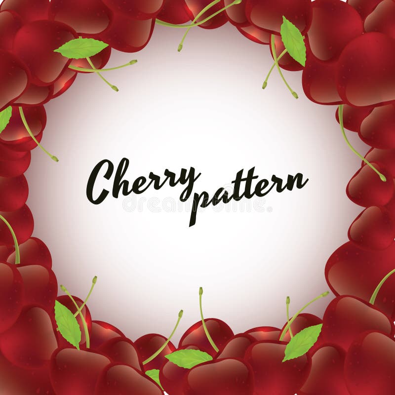 Cherry Frame Pattern. Round Element for Your Packaging and Card Design ...